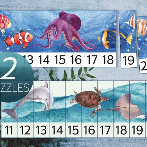 Ocean Preschool Printable Number Sequence 11-20 Puzzle. - Etsy