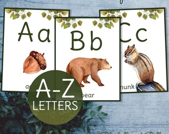 Animal Alphabet Animal A-Z Alphabet Cards Animal A-Z Gift - Etsy