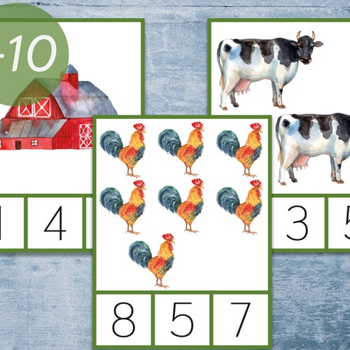 Penguins Count and Clip Cards Montessori Counting Numbers 1 - Etsy