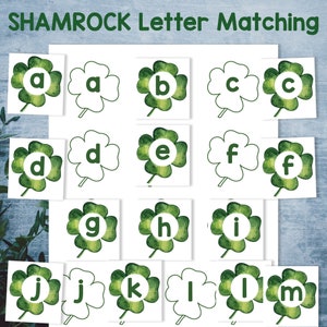 St. Patrick's Day Preschool Printable Letter Matching - Etsy