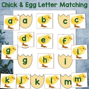 Spring Preschool Printable Letter Matching Chick and Egg. Easter ...