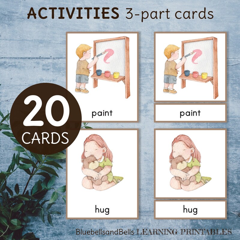 Verb Picture Cards - Etsy