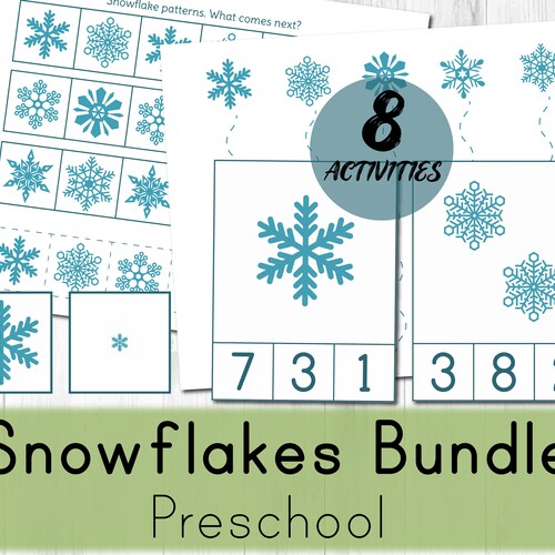 Snowflake Shadow Matching Cards. Montessori Winter Printable. - Etsy