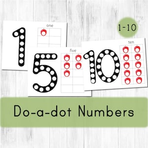 Do a Dot Number Preschool Worksheets. Montessori Counting Printable. - Etsy