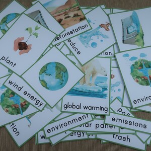 Earth Day Montessori 3 Part Cards. Ecology Vocabulary Cards. Preschool ...