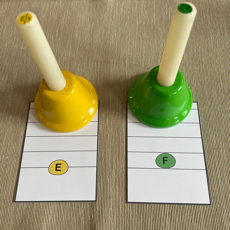 Montessori Music Handbells Printable Musical Notes Poster and Cards - Etsy