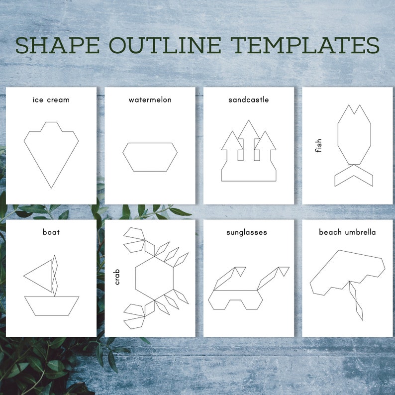 Summer Pattern Blocks Templates. Summer Printable Preschool - Etsy