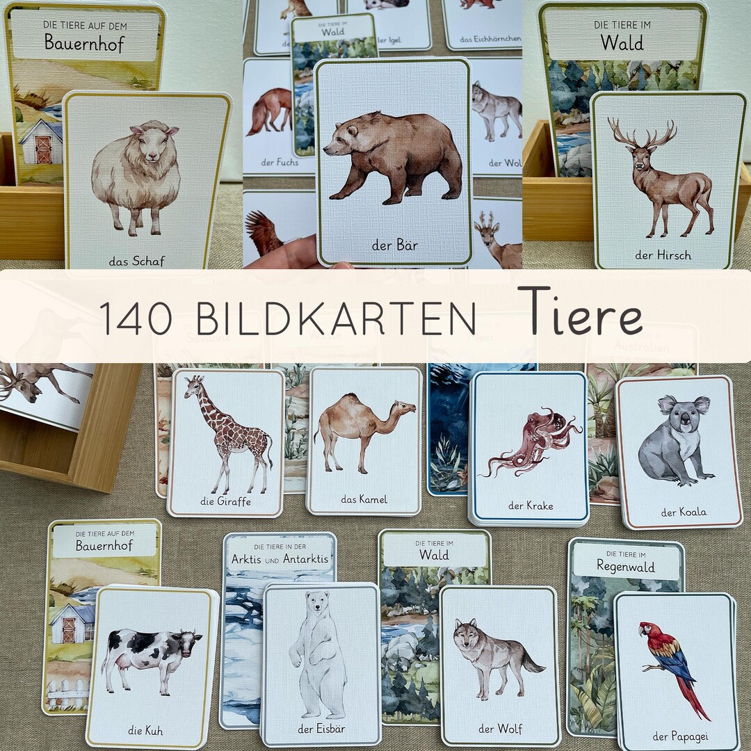Bildkarten Tiere Auf Dem Bauernhof, Waldtiere, Tiere in Der Savanne ...