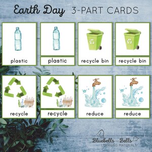 Earth Day Montessori 3 Part Cards. Ecology Vocabulary Cards. Preschool ...