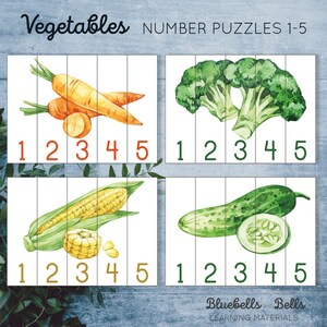 Toddler Puzzle Vegetables Number Sequence 1-5 - Etsy