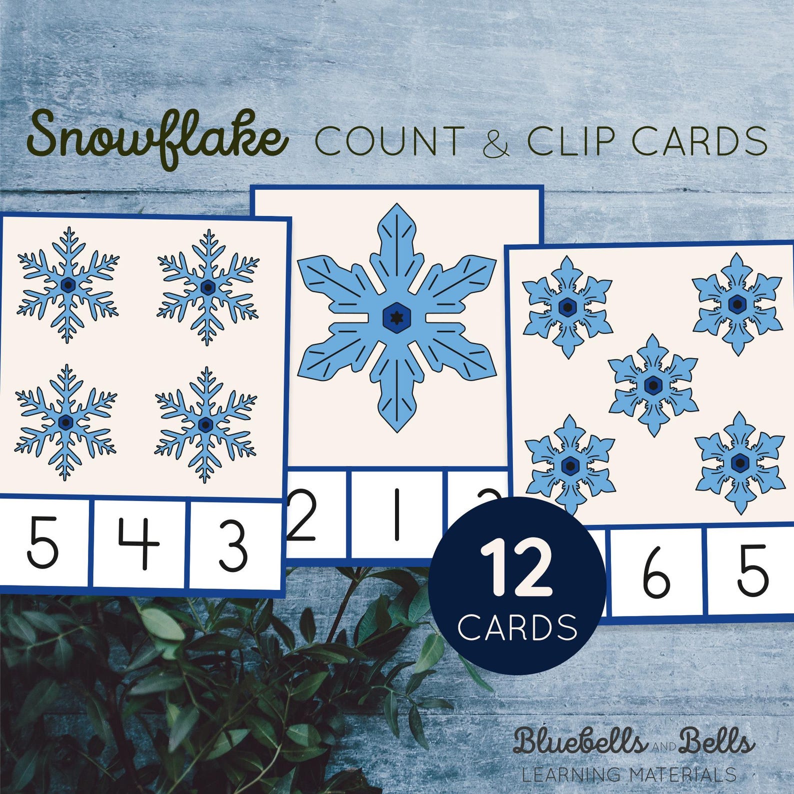 Snowflake Printable Count and Clip Cards. Winter Preschool Math ...