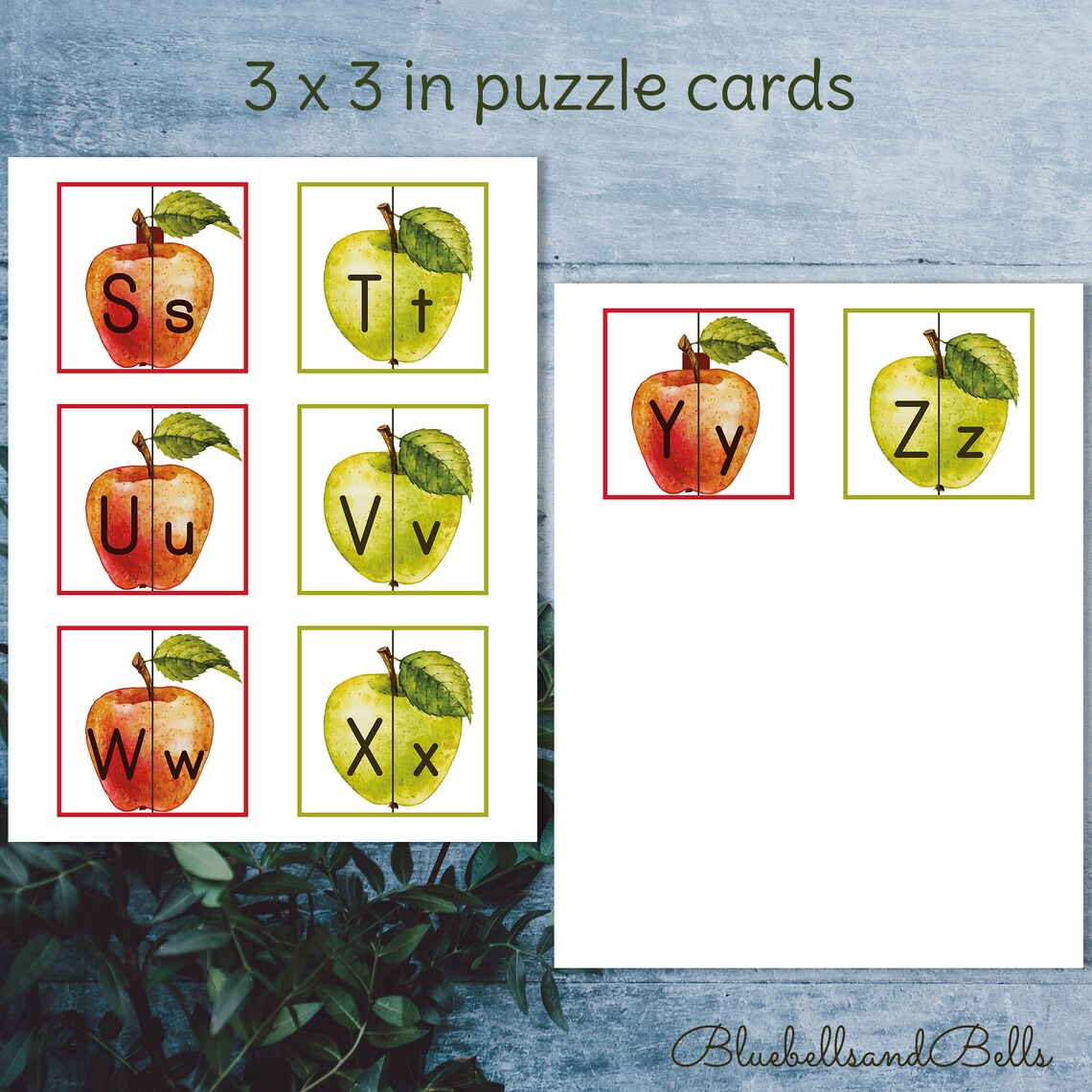Apple Alphabet Matching Puzzle. Preschool Fall Letter - Etsy