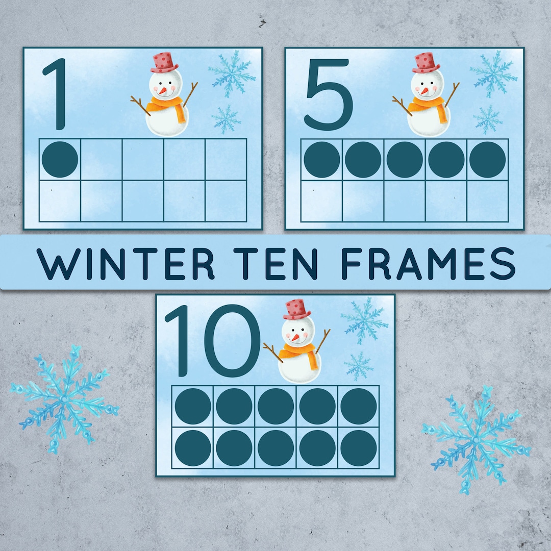Snowman Number Cards and Counting Mats 1-10. Montessori Winter ...