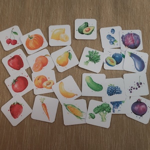 Color Matching Printable Fruits and Veggies. Toddler Sorting Activity ...