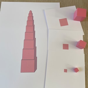 Pink Tower Printable Patterns, Matching Cards and Chart. Montessori ...