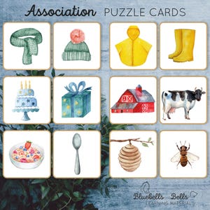 Preschool Printable Puzzle Association. What Goes Together Toddler ...