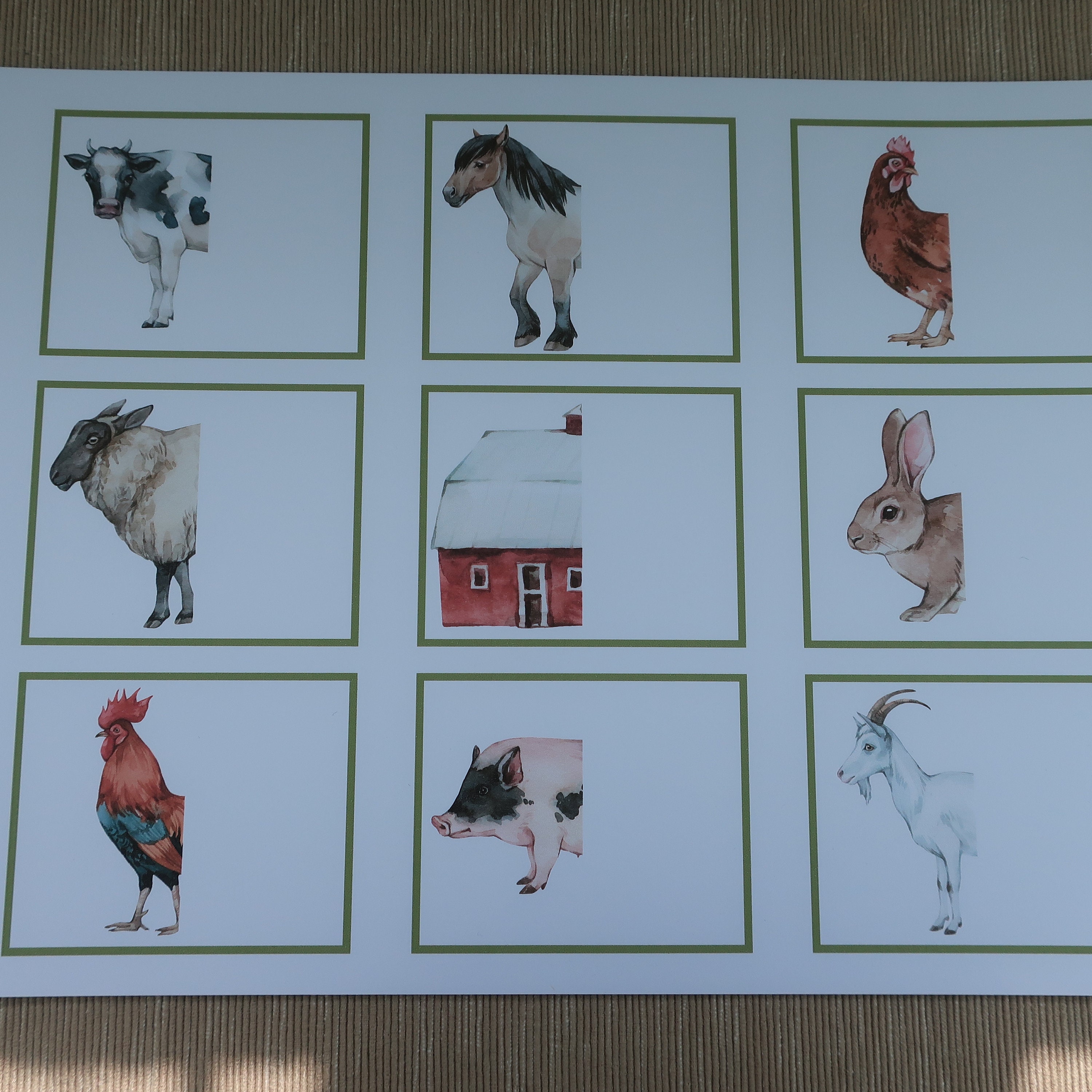 Farm Puzzle Printable. Animal Halves Matching Activity for - Etsy