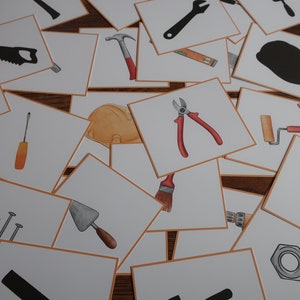 Tools Shadow Matching Cards. Montessori Toddler Printable. Preschool ...
