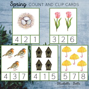 Spring Count and Clip Cards 1-10. Montessori Preschool Math Printable ...