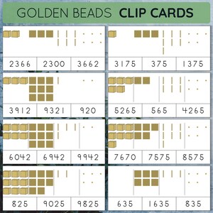 Montessori Golden Beads Printable Number Cards, Task Cards, Control ...