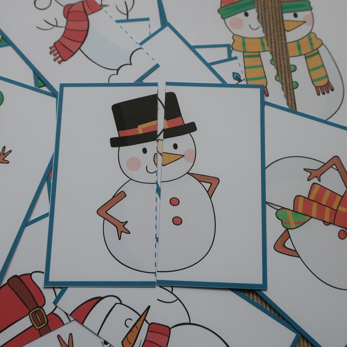 Snowman Printable Puzzles for Toddlers and Preschoolers. | Etsy
