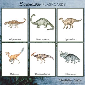 Dinosaur Cards and Poster. Toddler Watercolor Printable. Preschool ...