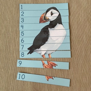 Arctic Animals Preschool Printable Puzzles 1-10. Penguin Number ...