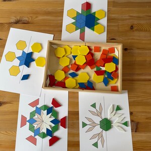 Snowflake Pattern Blocks Symmetry. Winter Preschool and Kindergarten ...