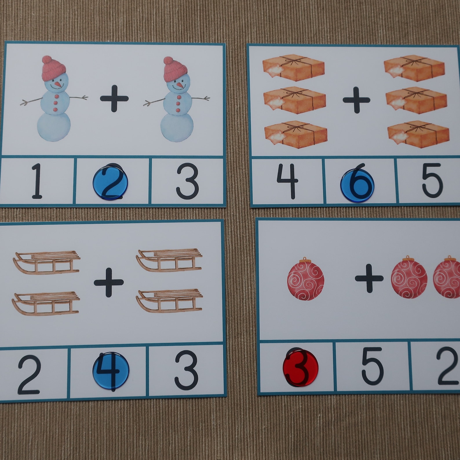 Montessori Winter Printable Addition Clip Cards. Preschool and - Etsy