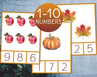 Count and Clip Cards #1-20 Printable Digital Download - Etsy