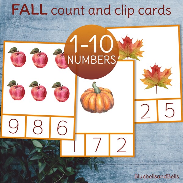 Count and Clip Cards - Etsy