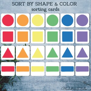 Montessori Preschool Printable Sorting Activity Color and Shape ...