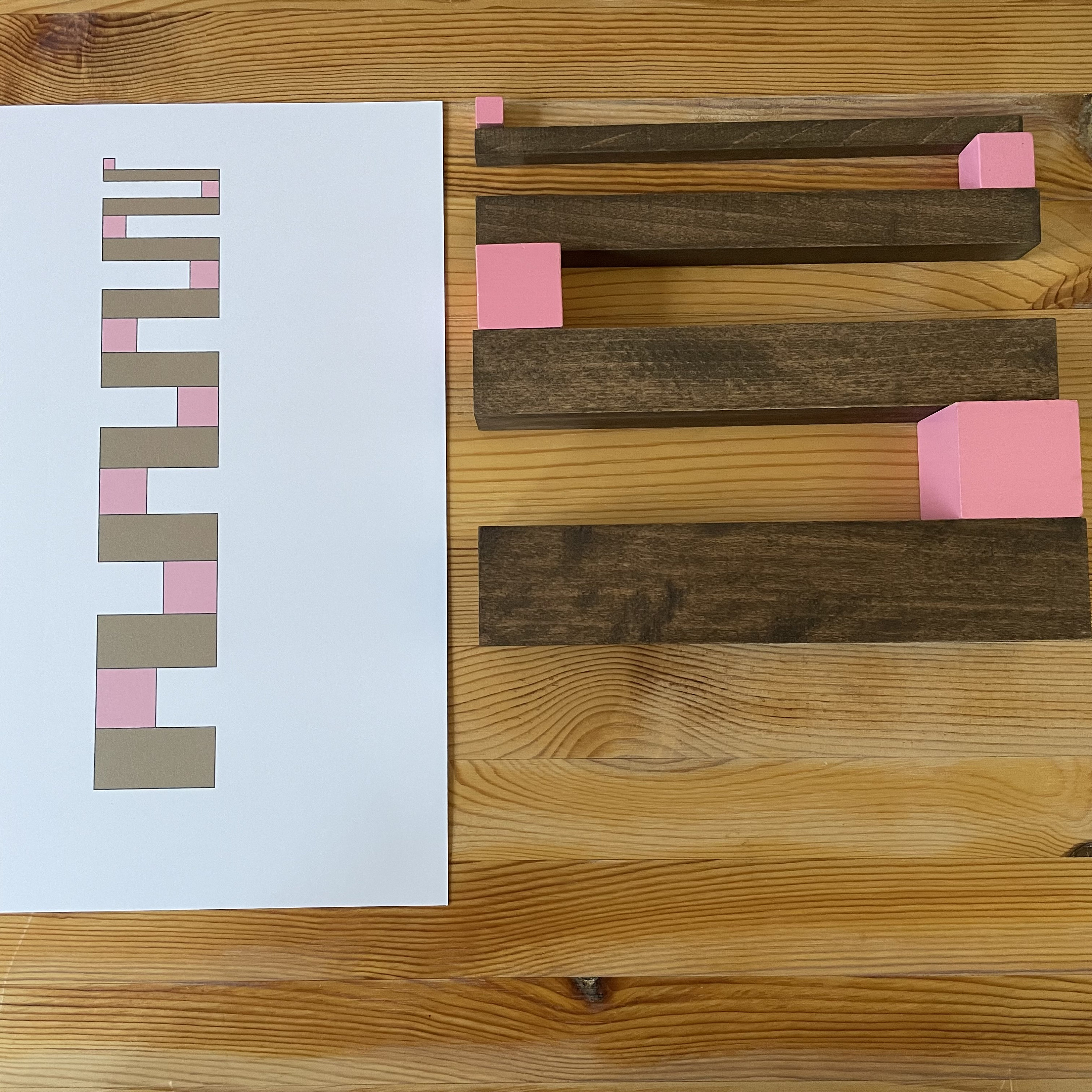 Montessori Pink Tower Brown Stair Pattern Cards Printable. Sensorial ...