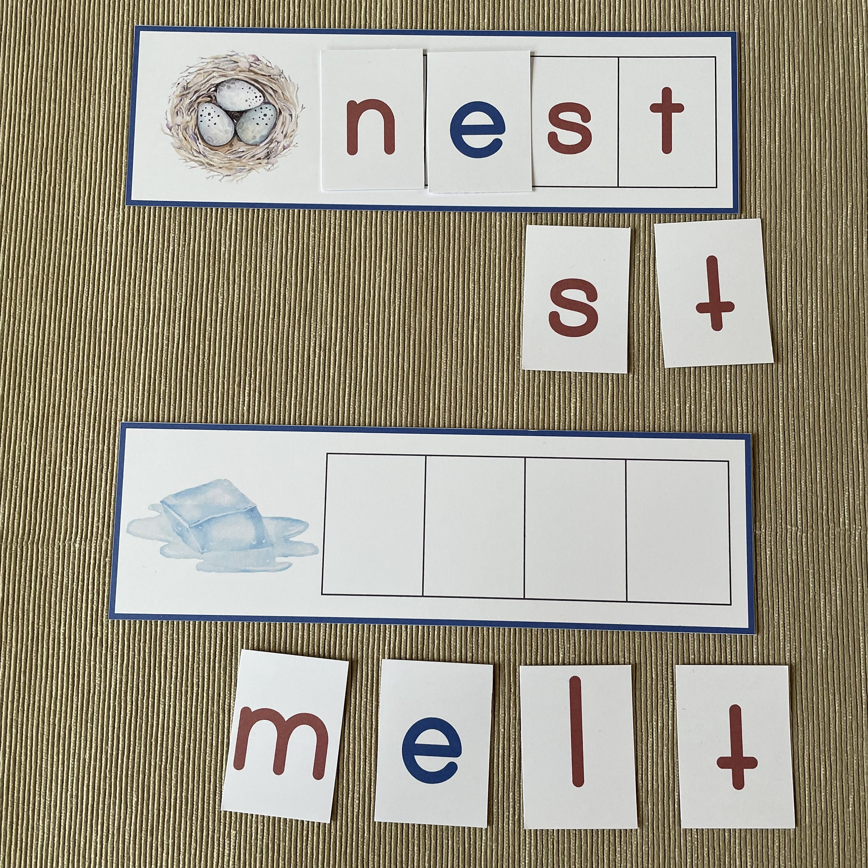 Montessori Moveable Alphabet Printable CVCC Words Cards for Letter ...