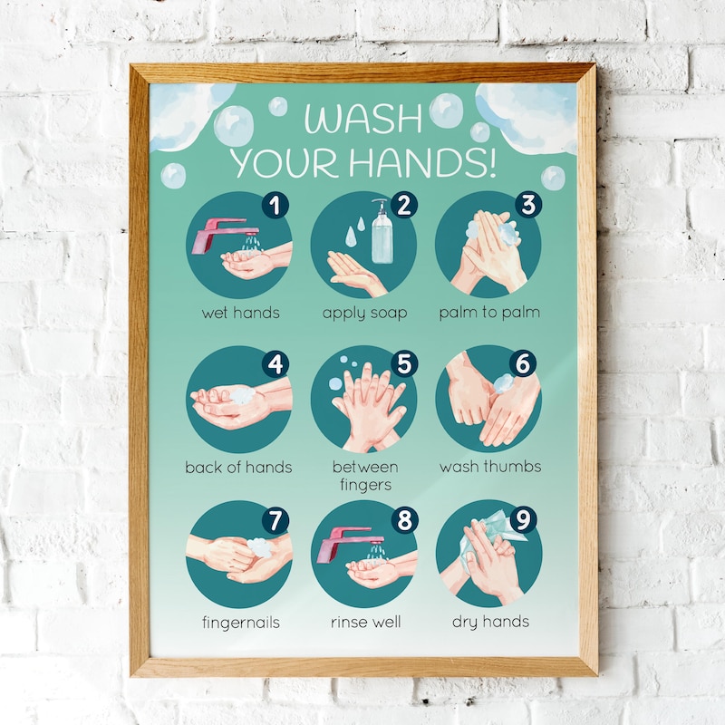 Handwashing Printables for Kids Free - Etsy New Zealand