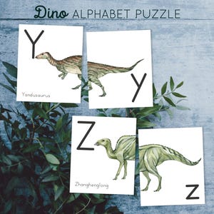 Dinosaur Puzzle Alphabet. Toddler Printable Letter Busy Book. - Etsy