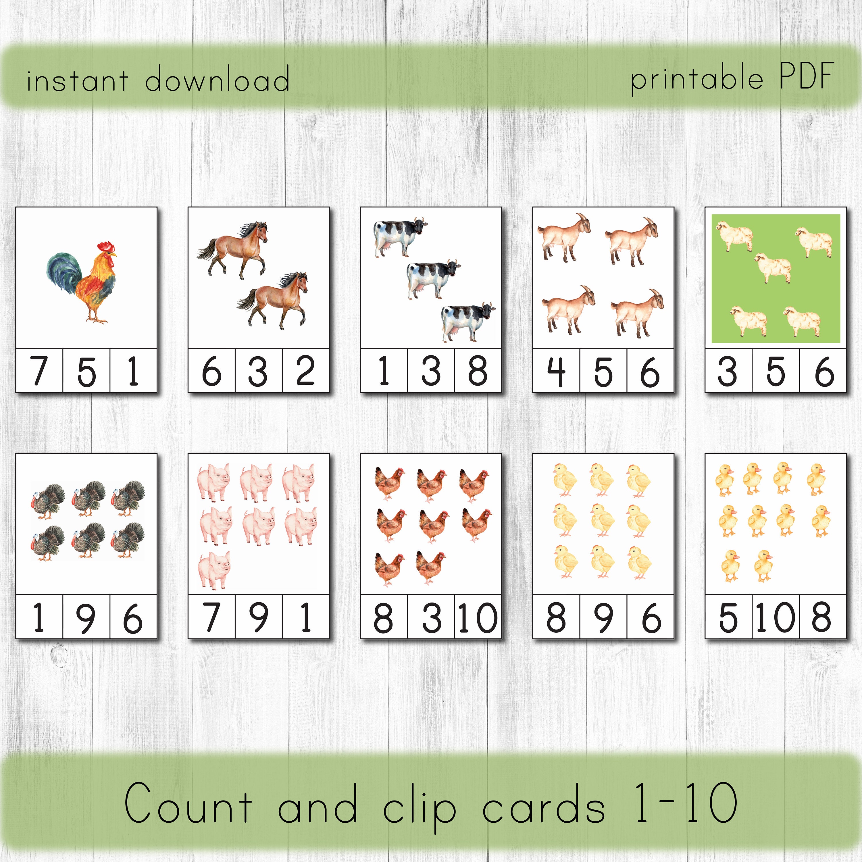 Farm Animals Preschool Printable. Montessori Preschool - Etsy