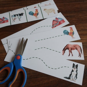 Farm Animal Cutting Strips. Preschool Scissor Practice Worksheets ...