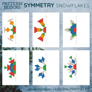 Snowflake Pattern Blocks Symmetry. Winter Preschool and Kindergarten ...
