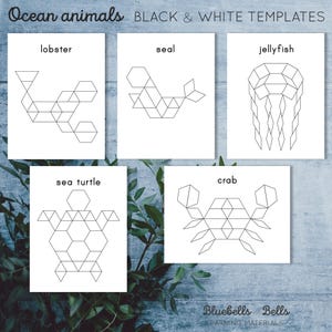 Ocean Animals Pattern Blocks Templates. Preschool and Kindergarten ...