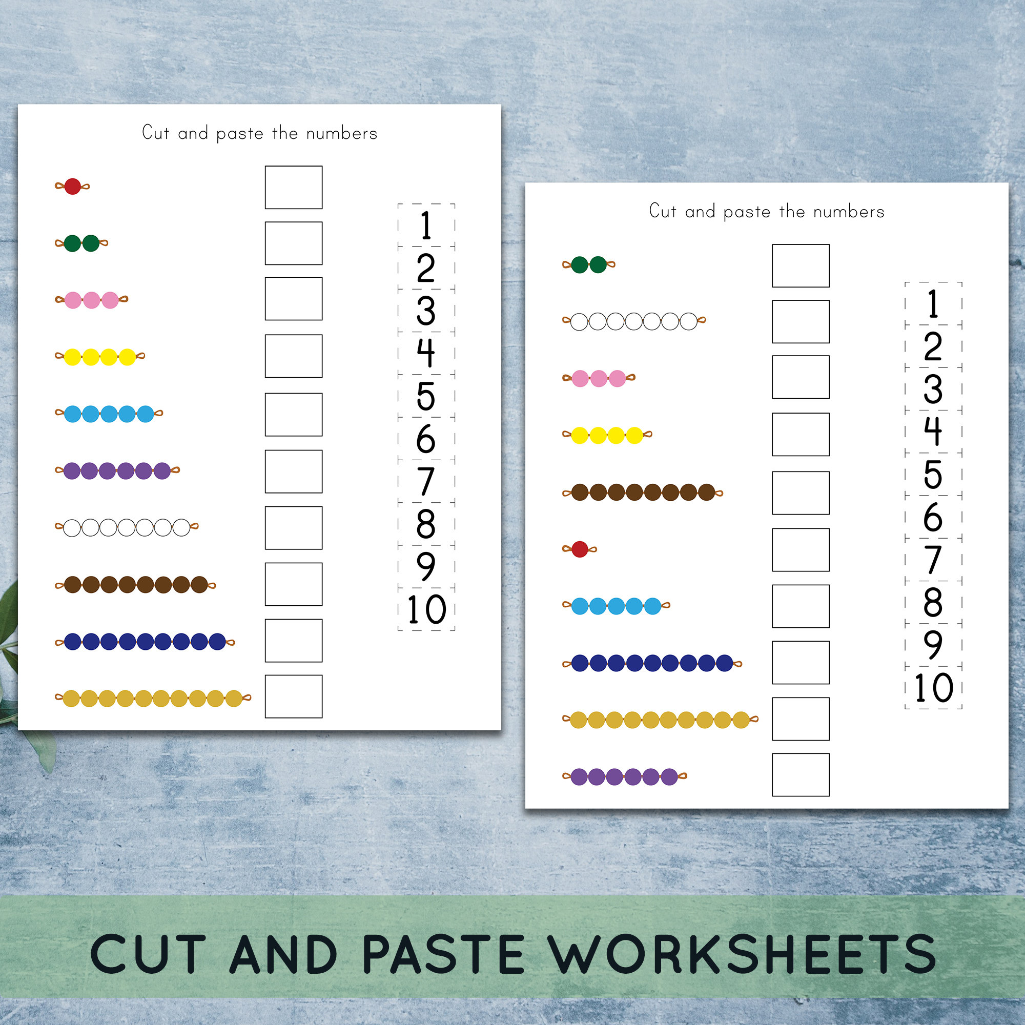 Montessori Colored Bead Stair Printables. Preschool Math - Etsy