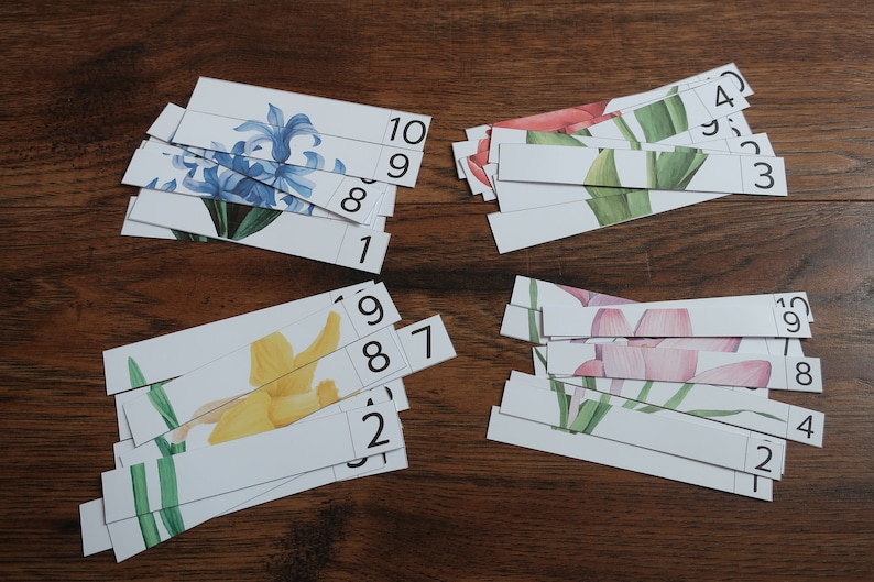 Flower Number Puzzles 1-10. Montessori Spring Printable. - Etsy