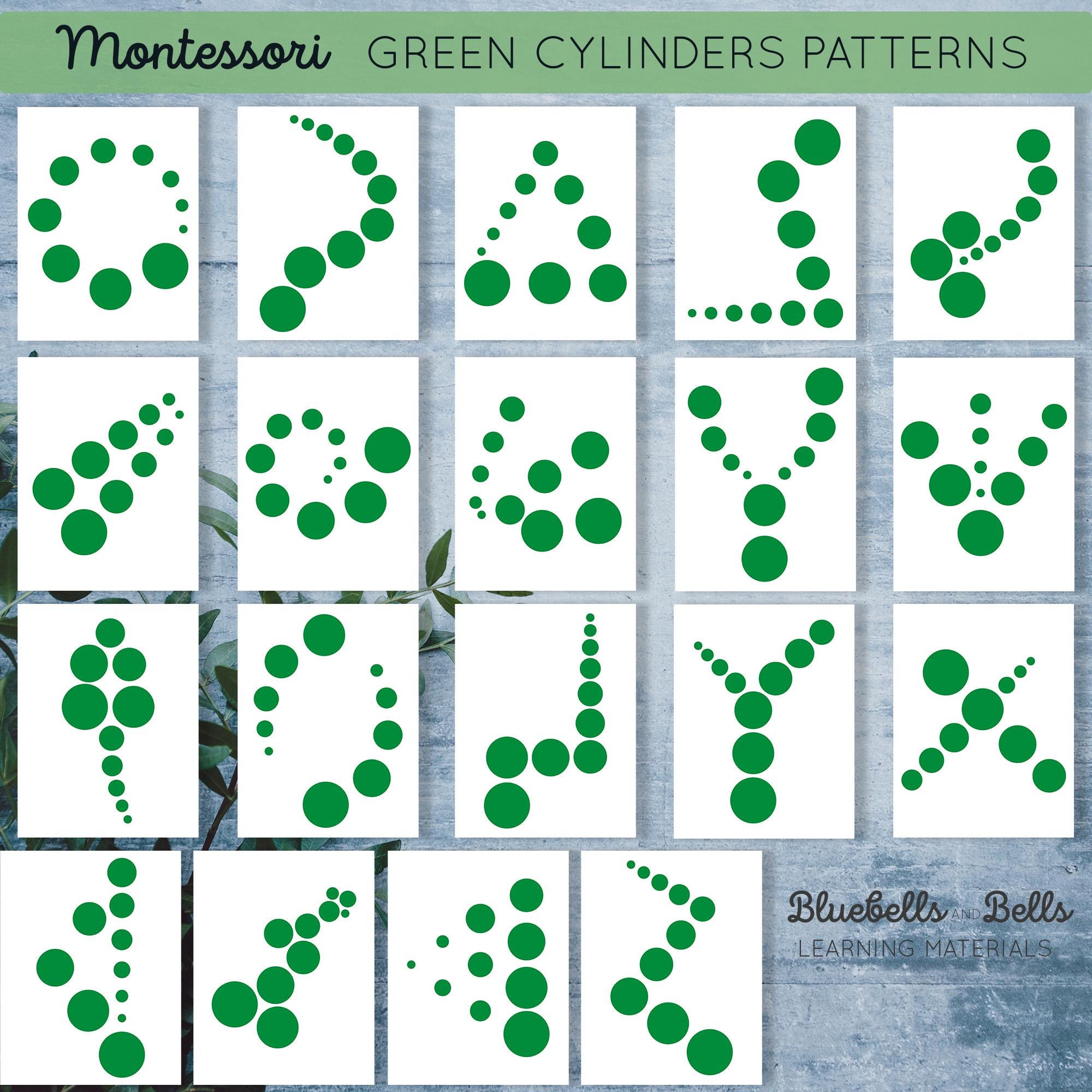 Montessori Knobless Cylinders Patterns. Matching Activity for Preschool ...