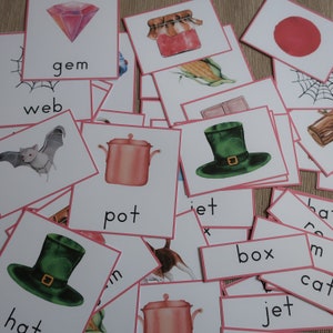 Montessori Printable CVC Phonics 3-part Cards. CVC Words Reading ...