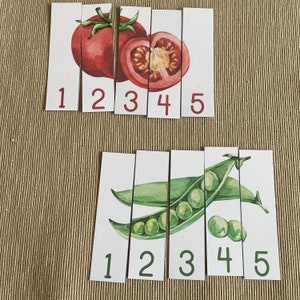 Toddler Puzzle Vegetables Number Sequence 1-5 - Etsy