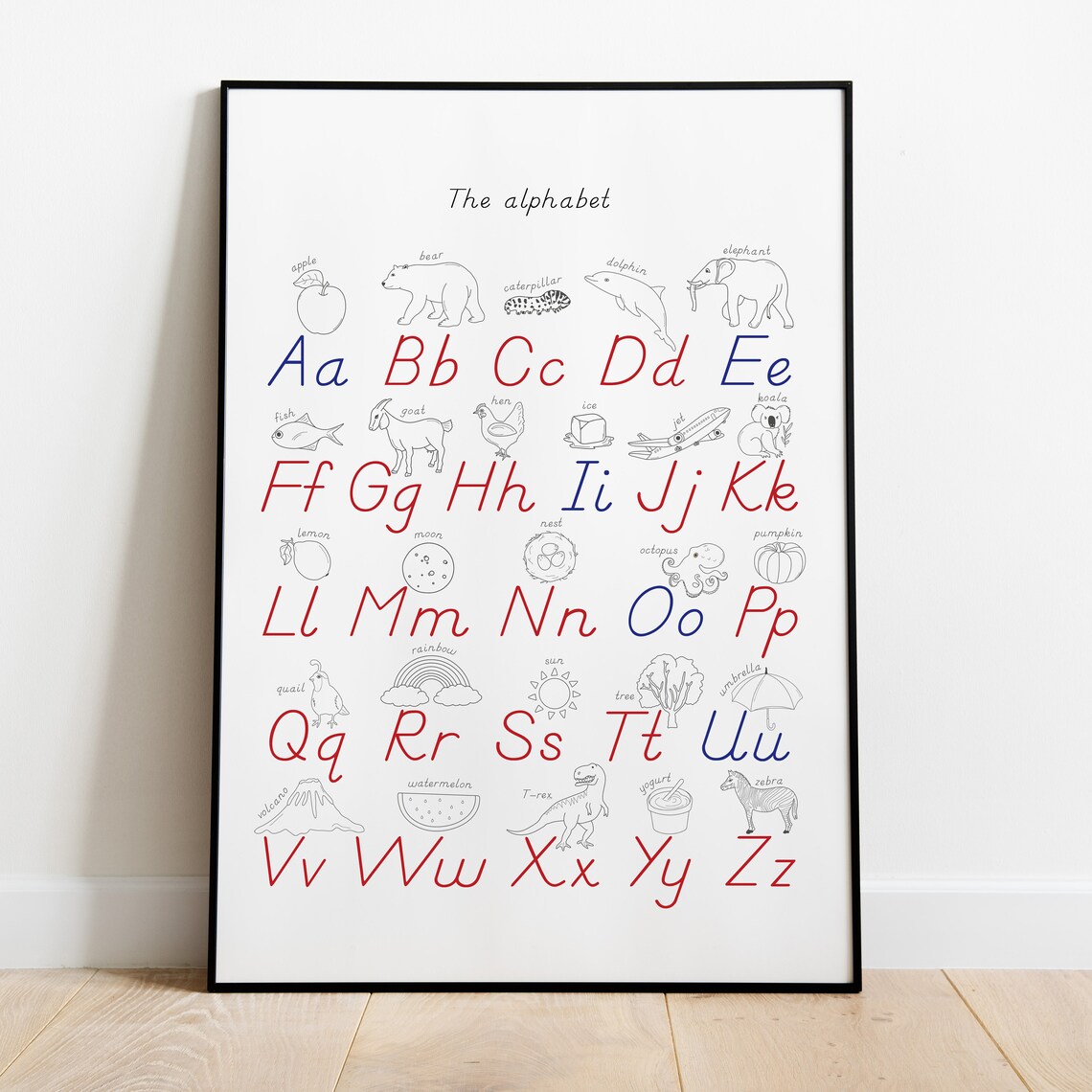 Montessori Phonics Poster D'nealian. Alphabet Printable Classroom. - Etsy