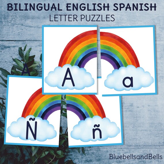 Bilingual English Spanish Letter Matching Printable Rainbow - Etsy