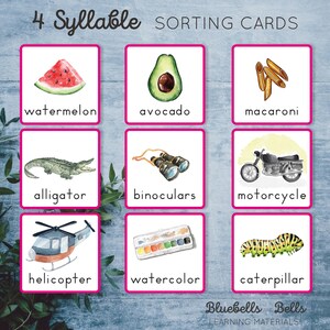 Syllable Sorting Printable Activity. Montessori Preschool and ...