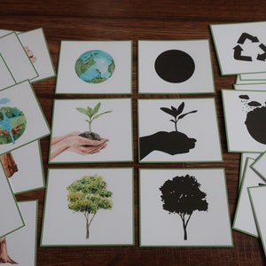 Earth Day Shadow Matching Cards. Montessori Preschool Printable ...