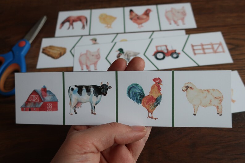 Farm animal cutting strips. Preschool scissor practice | Etsy